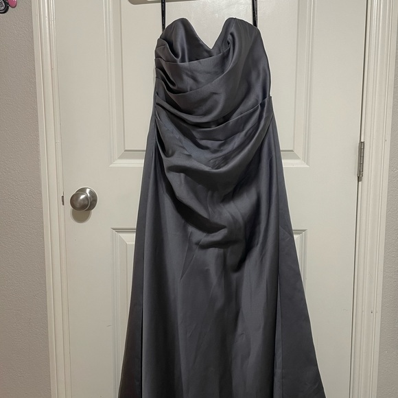 Alfred Angelo | Dresses | Alfred Angelo Gray Strapless Ruched Prom Gown ...